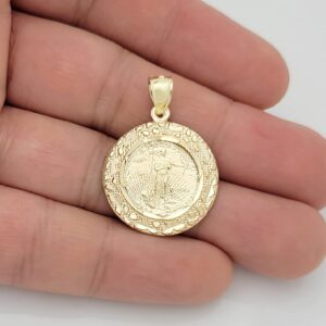 Walking Liberty Coin And Bezel Pendant 10K Yellow Gold