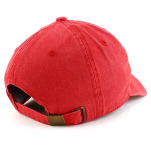 Trendy Apparel Shop Vintage 1974 Embroidered 50th Birthday Soft Crown Washed Cotton Cap - Red