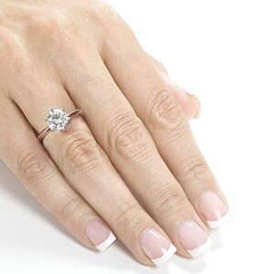 Kobelli Classic Solitaire Round Brilliant Moissanite Engagement Ring 2 Carats 14k Rose Gold, 6.5