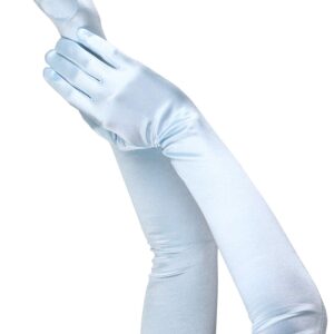 ToBeInStyle Women's Extra Long Opera Length Satin Gloves - Light Blue - One Size