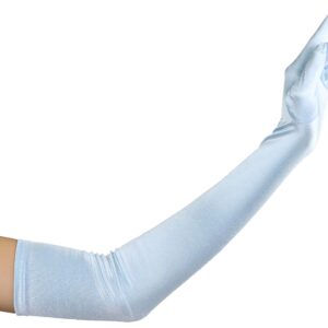 ToBeInStyle Women's Extra Long Opera Length Satin Gloves - Light Blue - One Size