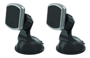 scosche mpwd2pk-ub magicmount pro magnetic car phone holder mount with suction cup - 360 degree adjustable head, universal with all devices - suction mount - pack of 2