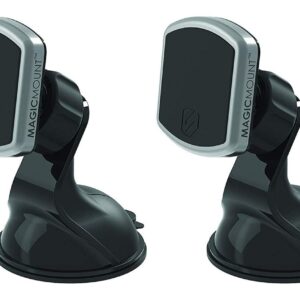 Scosche MPWD2PK-UB MagicMount Pro Magnetic Car Phone Holder Mount with Suction Cup - 360 Degree Adjustable Head, Universal with All Devices - Suction Mount - Pack of 2