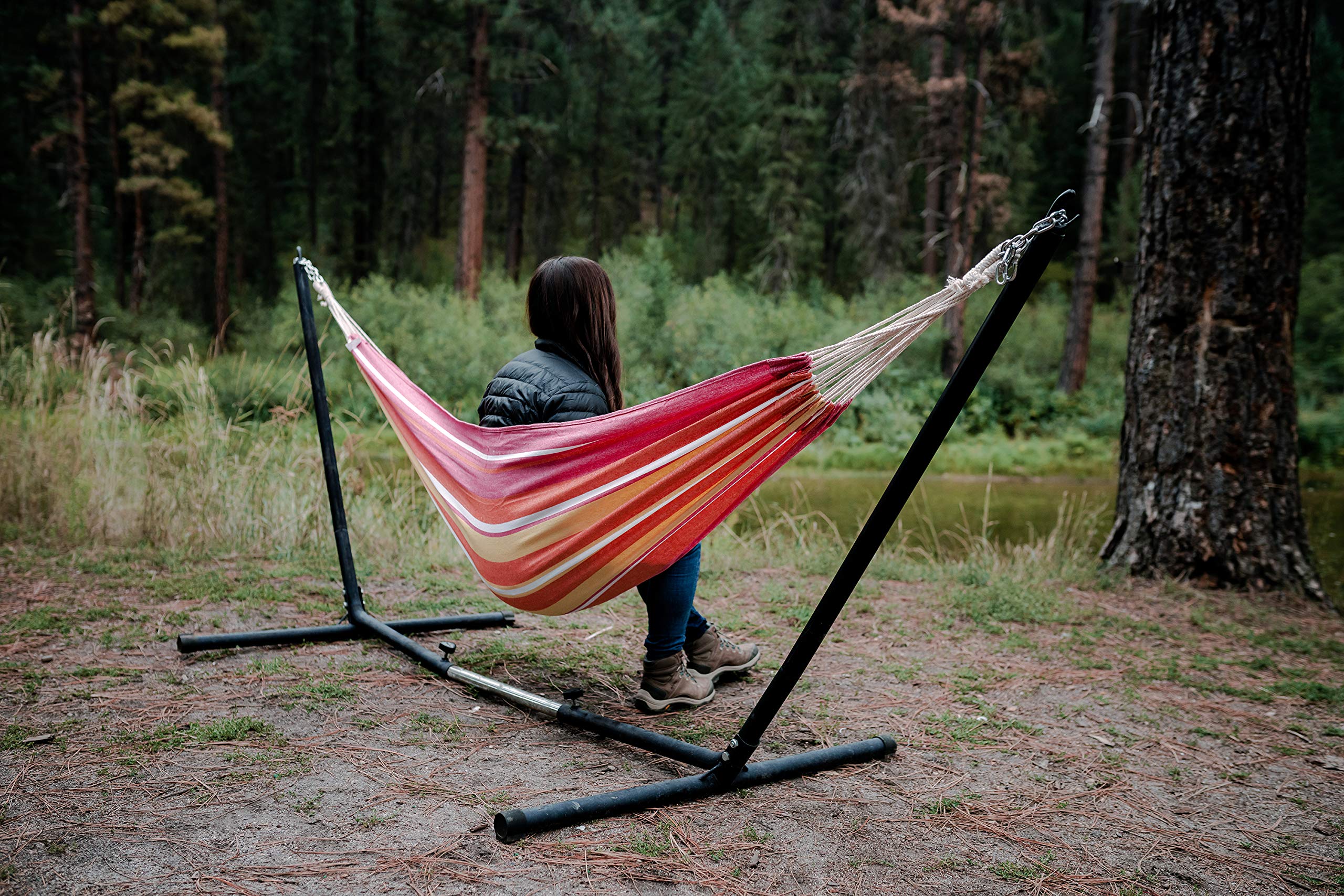 Stansport Cotton Blend Traveler Hammock, Red, One Size (30300-60)