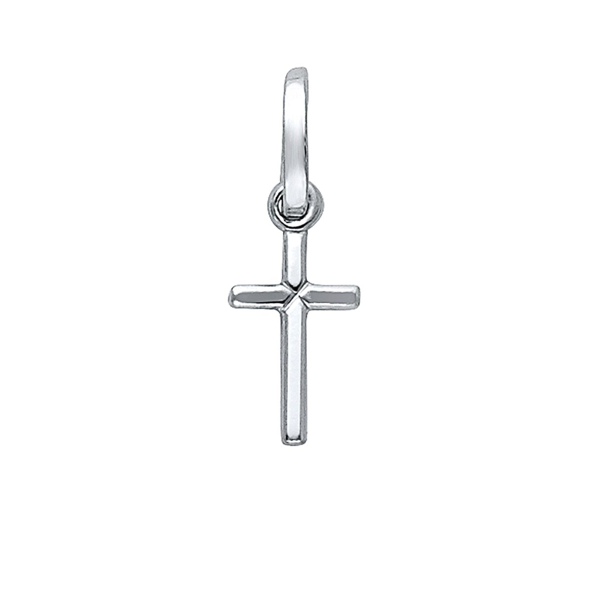 14k White Gold Cross Religious Pendant Height 13 MM Width 8 MM Avg. Weight 0.5 Grams