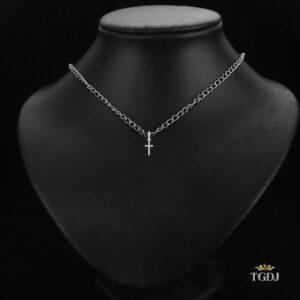 14k White Gold Cross Religious Pendant Height 13 MM Width 8 MM Avg. Weight 0.5 Grams