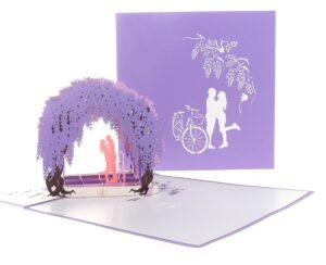 igifts and cards romantic wisteria arbor 3d pop up greeting card - private, dreamy, heart, wow, half-fold, valentine's day, just because, thinking of you, engagement, happy anniversary, friendship