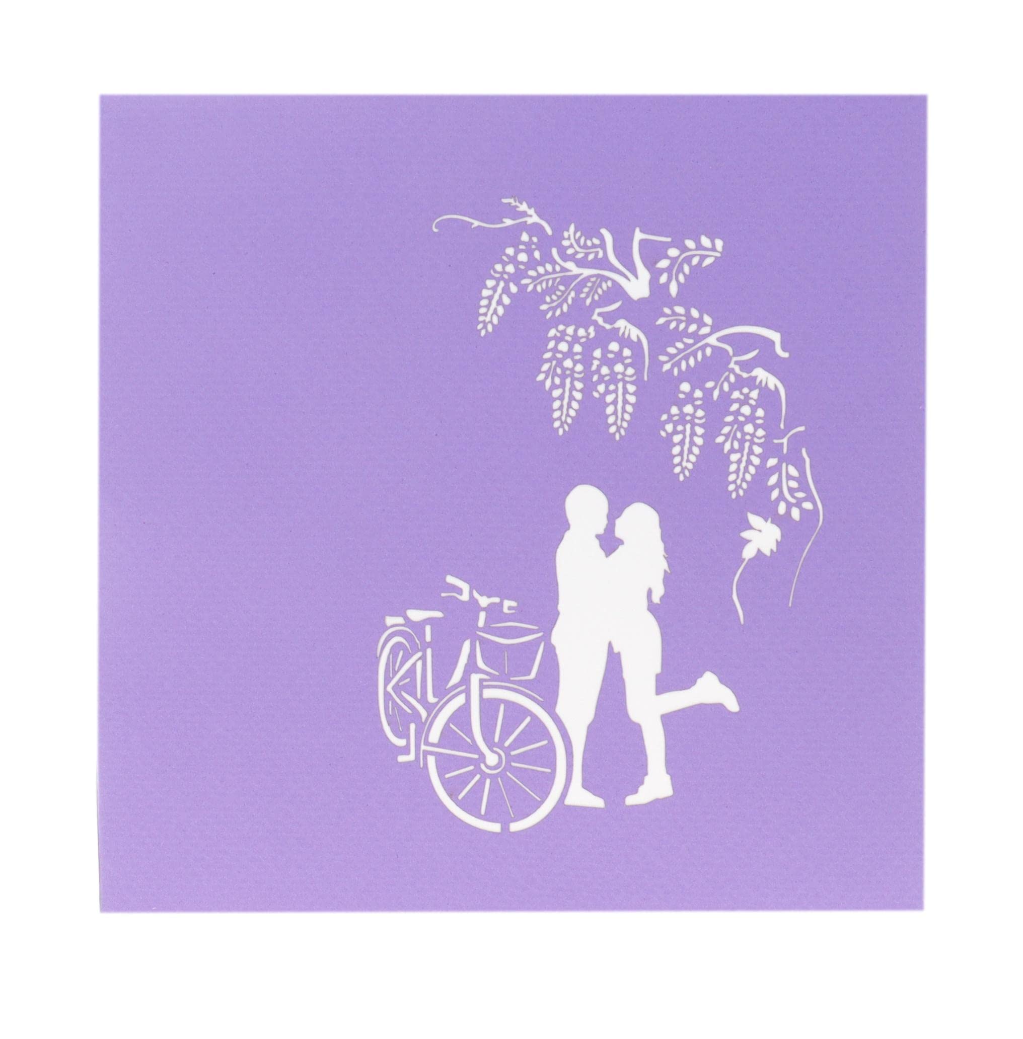 iGifts And Cards Romantic Wisteria Arbor 3D Pop Up Greeting Card - Private, Dreamy, Heart, Wow, Half-Fold, Valentine's Day, Just Because, Thinking of You, Engagement, Happy Anniversary, Friendship