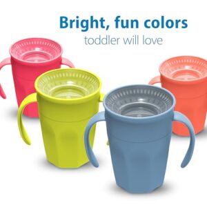 Dr. Brown's Milestones Cheers 360 Cup Spoutless Transition Cup with Handles for Easy Grip & Leak-Free Learning, Blue, 7oz/200mL, 6m+ (Colors May Vary)