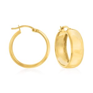 ross-simons 18kt yellow gold over sterling silver hoop earrings