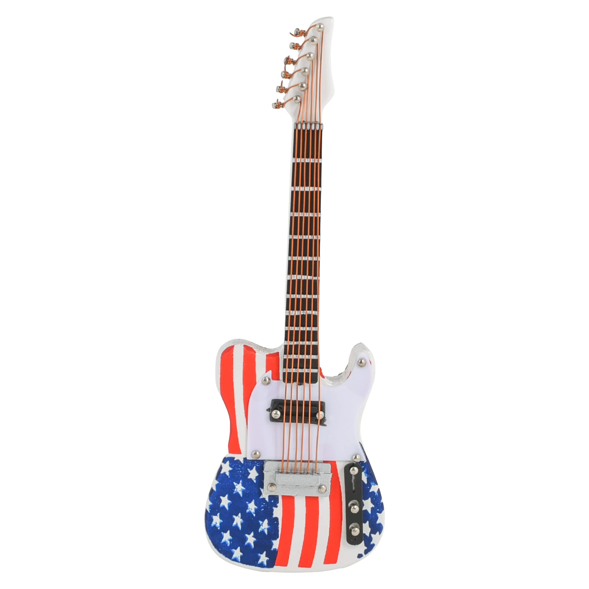 Broadway Gifts Co Miniature US Flag Electric Guitar 4 inch Wood Refrigerator Magnet