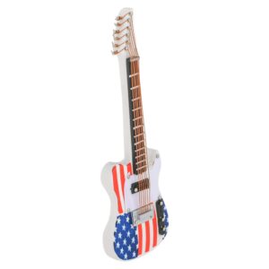 Broadway Gifts Co Miniature US Flag Electric Guitar 4 inch Wood Refrigerator Magnet