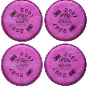 3M 2097 P100 Particulate Filter with Organic Vapor Relief, 2 Pairs (4 Filters)