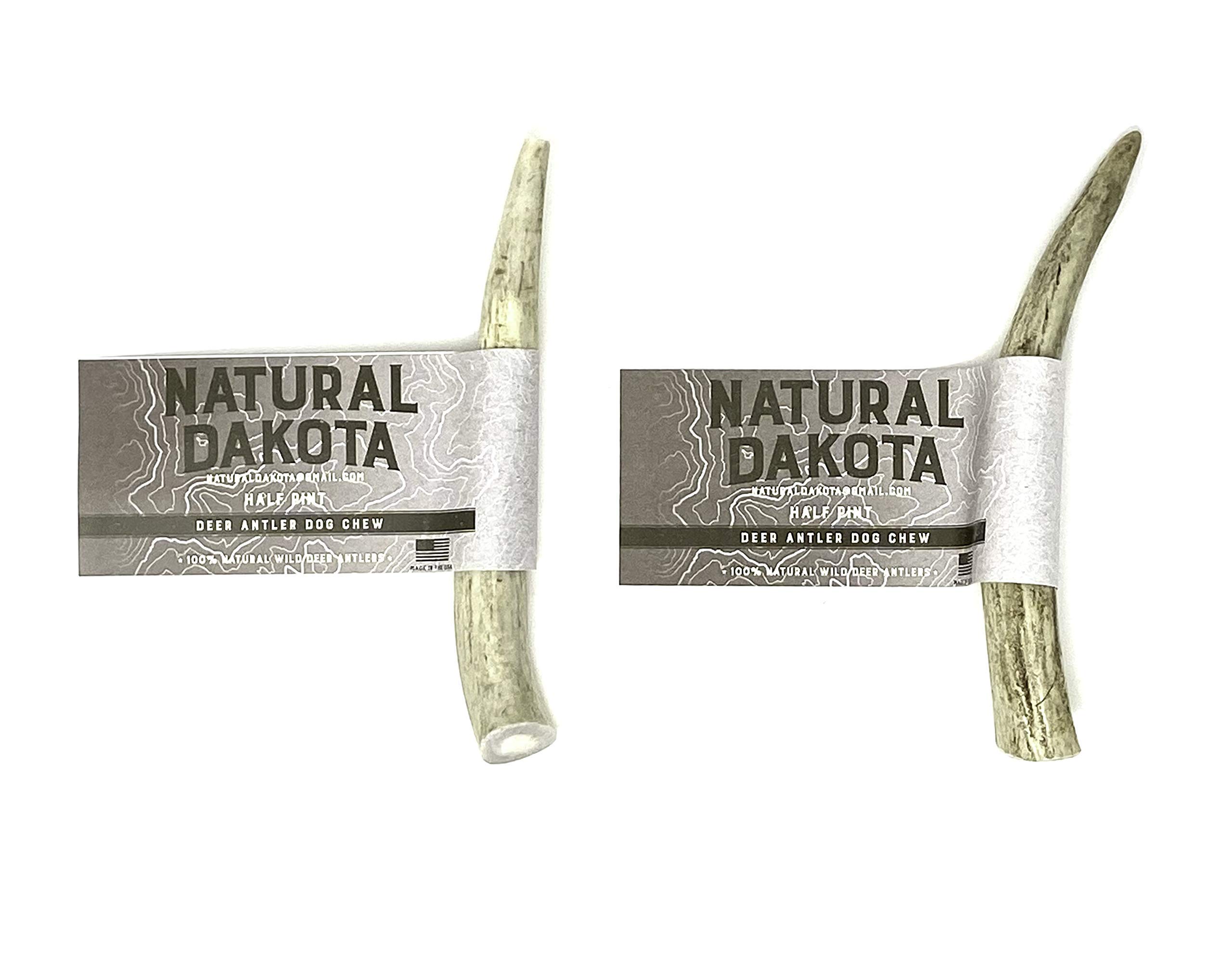 Natural Dakota Premium Deer Antler Dog Chew Toys (Small) Half-Pint