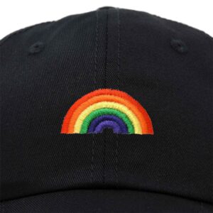 DALIX Rainbow Baseball Cap Womens Hats Cute Hat Soft Cotton Caps in Black