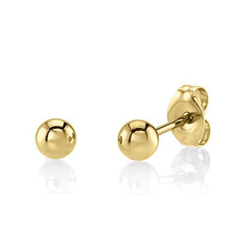 Studex 24K Gold Plated Sensitive Ball Stud Earrings-PR-622-S, 4mm, Hypoallergenic, High Fashion Earrings for Women and Men