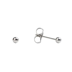 studex sensitive stainless steel ball stud earrings 3mm | hypoallergenic and nickel safe for sensitive ears | surgical stainless steel posts | high fashion earrings for women and men-pr-621w-s