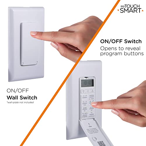 myTouchSmart 33861 LE One in-Wall Digital Timer, Push Door Switch, Backlit LED Screen, 8 Custom On/Off Times, Countdown Mode, Daily/Weekly Set, Off & Countdown