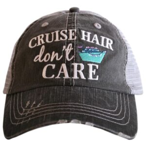 katydid cruise hair don’t care baseball cap - trucker hat for women- stylish cute cruise essential mint