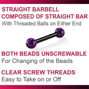 bodyjewellery 2pcs 16g Piercing Barbell Stud Black Titanium Bar Cartilage Helix Forward Anti Tragus Vertical Lobe Ferido Balls B2JCI