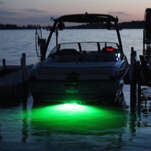 Tidal Wake IP68 Underwater 1/2in Standard Boat Drain Plug LED Light/Green Fish Attractor Light / 3 Yr/50,000hr Warranty, 316 Stainless Steel, 12-30v/27w,1800 lumen w/Storage Bag (Green)