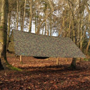 DD Hammocks - DD Tarp 3.5 x 3.5 - MC (11.5ft x 11.5ft) - 100% Waterproof Lightweight & Multifunctional Large Camo Rainfly Tarp Tent Shelter for Camping Bushcraft & Hiking Adventure