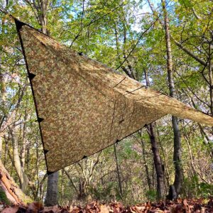 DD Hammocks - DD Tarp 3.5 x 3.5 - MC (11.5ft x 11.5ft) - 100% Waterproof Lightweight & Multifunctional Large Camo Rainfly Tarp Tent Shelter for Camping Bushcraft & Hiking Adventure