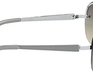 SOUTHPOLE Women's 444SP Vintage 90s Metal Shield Rectangular Sunglasses (139mm) -UV400 Protection, Trendy Gift, Silver & Grey, 139 mm