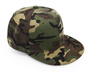 ultrakey flat brim cap, army military camo baseball cap camouflage hip hop flat bill plain snapback hats green