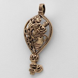 Women's Bronze Frigga's Key Pendant - Viking Norse Goddess of Love and Marriage Jewelry Mother's Day Gift