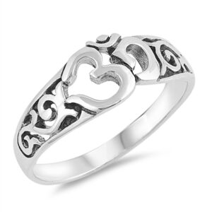 closeoutwarehouse 925 sterling silver filigree om sign ring size 7