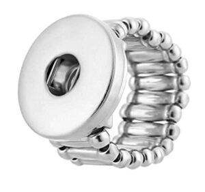 snap jewelry stretch ring silver plated fits 18-20mm standard size ginger style charms my prime gifts