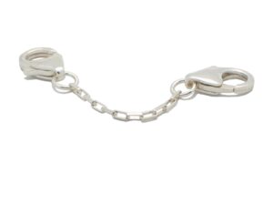 made in italy ultra durable | 925 sterling silver extender chain for bracelets, necklaces, anklets, key chains | 2 inches