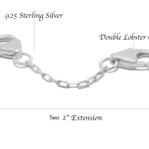 Made in Italy Ultra Durable | 925 Sterling Silver Extender Chain for Bracelets, Necklaces, Anklets, Key Chains | 2 Inches