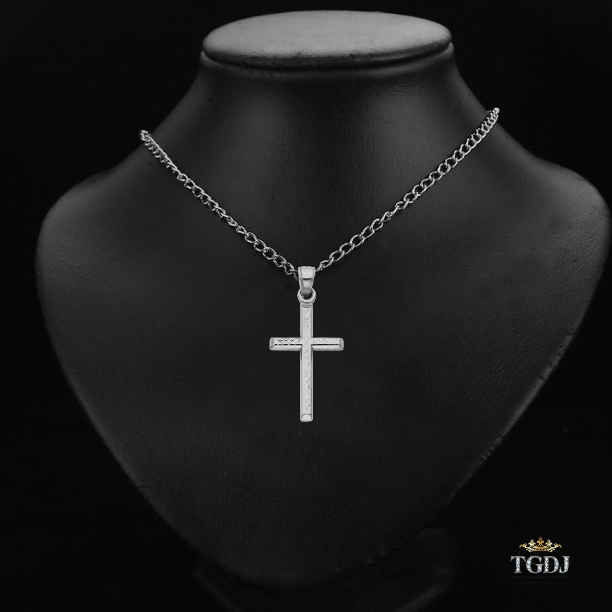 14K White Gold Cross Pendant - High Polished Charm Pendant - Religious Based Fine Jewelry - Ideal for Men & Women - Perfect Gift for Christmas, Birthday & All Occasions, 25mm x 16mm, 0.7 grams