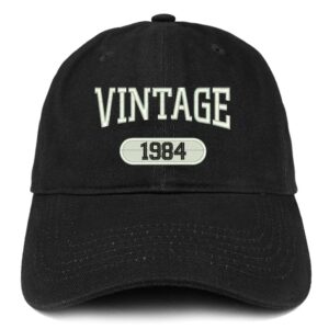 trendy apparel shop vintage 1984 embroidered 40th birthday relaxed fitting cotton cap - black