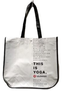 lululemon white manifesto large reusable tote carryall gym bag towel yoga beach