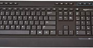 Amazon Basics Wireless Full Size Computer Keyboard and Mouse Combo, US Layout (QWERTY), Black