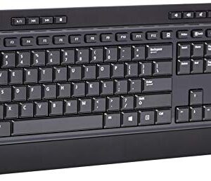 Amazon Basics Wireless Full Size Computer Keyboard and Mouse Combo, US Layout (QWERTY), Black