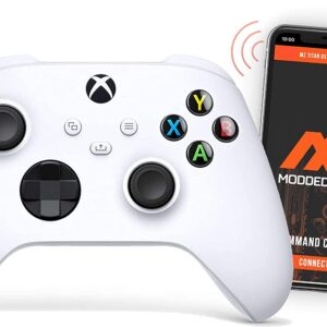 MODDEDZONE Custom MODDED Wireless Controller for Xbox One S/X and PC - With Unique Smart Mods - Best For First Person Shooter Games - Handcrafted by Experts in USA with Unique Design (White)