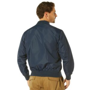 Rothco Lightweight MA-1 Flight Jacket - Iconic Bomber Style Jacket Comfortable Coat (US, Alpha, X-Small, Regular, Regular, Navy Blue)