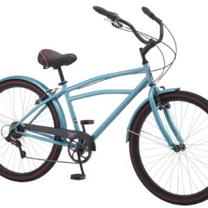 Schwinn Costin Cruiser Bike, for Men and Women, 7-Speed, 27.5-Inch Wheels, Suggested Rider Height 64-74-Inches Tall, Blue