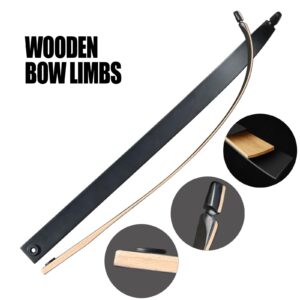 D&Q Bow and Arrow for Adults Takedown Recurve Bows Hunting Bow Archery Set Adult Longbows Kit 56" 30-50lb Right Hand Bow Aluminum Alloy Riser for Beginner and Professional Hunting Shooting（Black,50lb