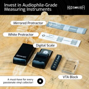 Hudson Hi-Fi Turntable Phonograph LP Phono Cartridge Stylus Alignment Protractor Tool (Protactor Mirrored)