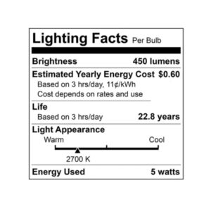 3-LED 5W Light Bulbs HR16 120V E27 MR-16 JDR C Hood Lamp Short Neck E26 2700K (Warm White)