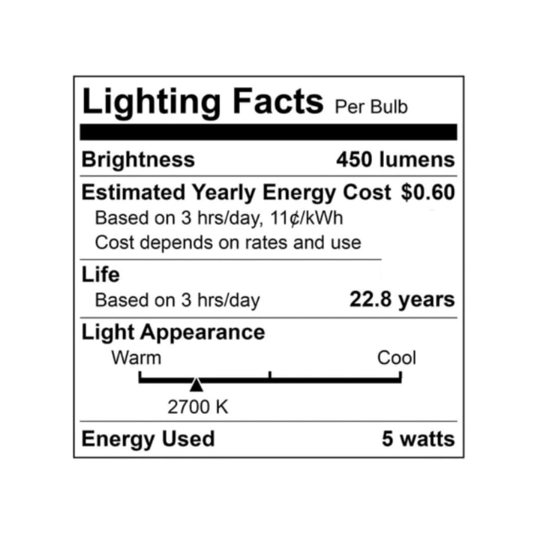 3-LED 5W Light Bulbs HR16 120V E27 MR-16 JDR C Hood Lamp Short Neck E26 2700K (Warm White)