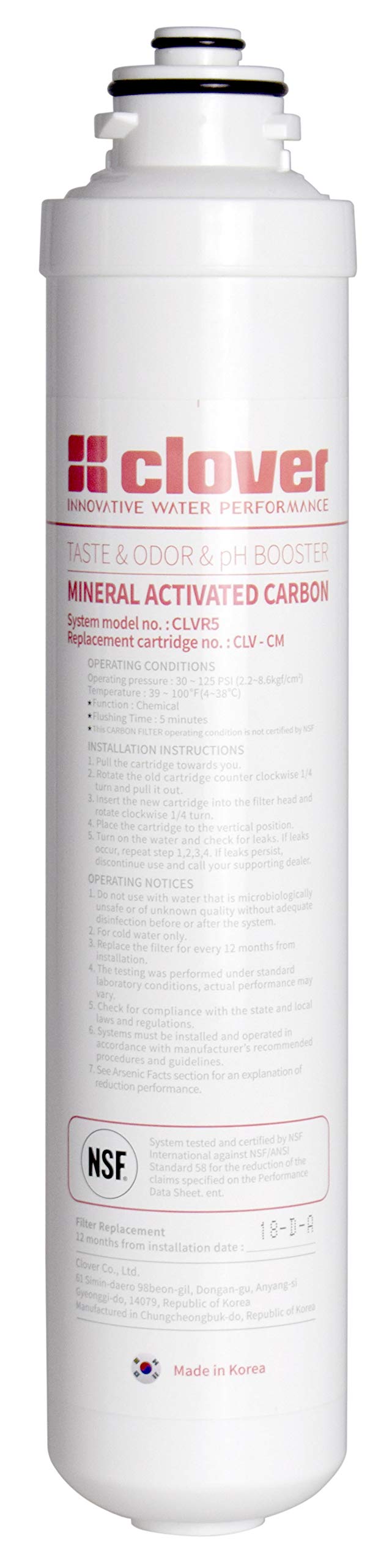 Aquverse Clover Carbon and Mineral Replacement Filter for Under-Sink RO System