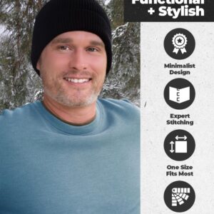 Cotton Cuffed Beanie - Men and Women - 100% Cotton - 10 Colors - Black