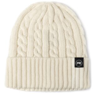 revony cable knit beanie for women & men - warm, soft, with a delicious cashmere feel ivory