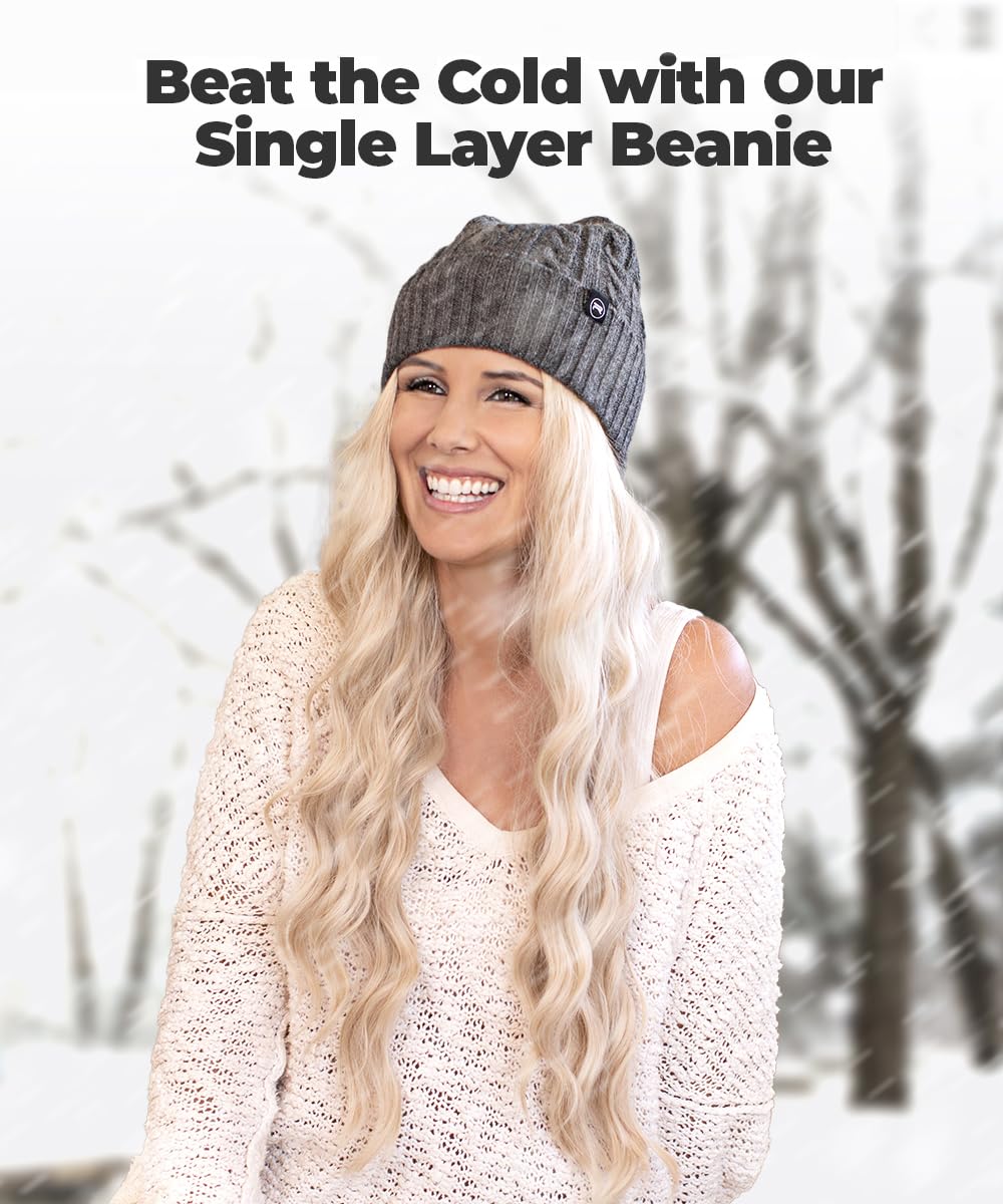 Revony Cable Knit Beanie for Women & Men - Warm, Soft, with a Delicious Cashmere Feel Ivory